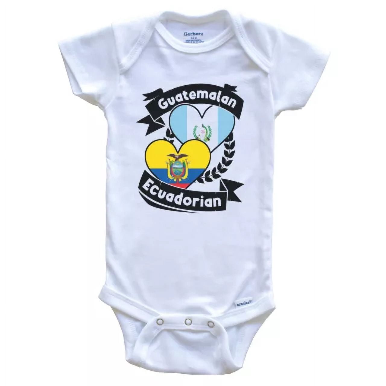 Baby Bodysuit BELLA CANVAS Guatemalan Ecuadorian Heart Flags Guatemala ...
