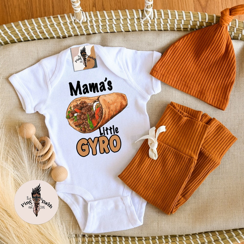 Baby Bodysuit BELLA CANVAS Gyros Greek Bodysuit, Yiayia Papou Nouna ...