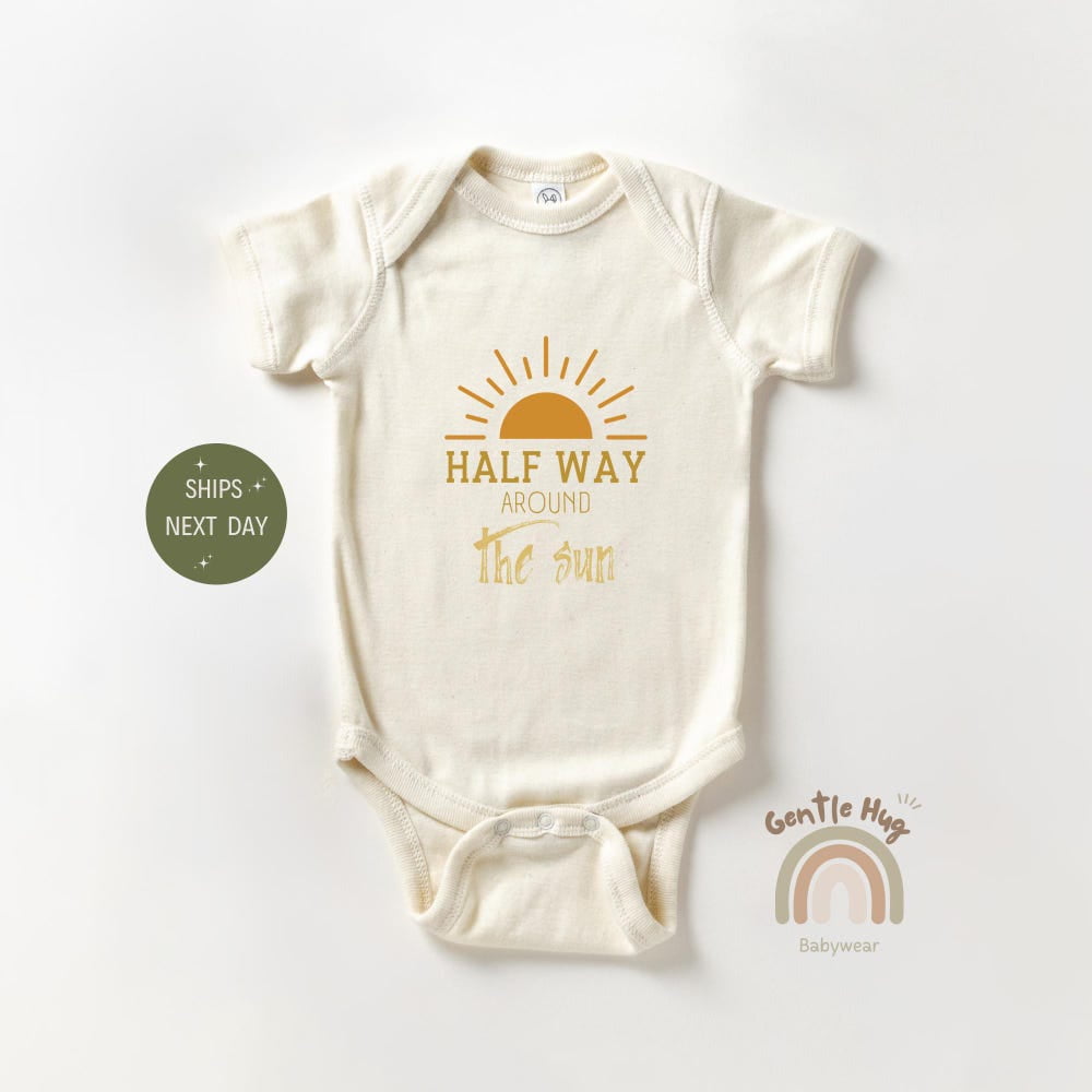 Baby Bodysuit BELLA CANVAS Half Way Around The Sun Baby Onesie, Baby ...