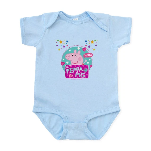 Baby Bodysuit BELLA CANVAS Hello I'M Peppa Pig Body Suit Baby Bodysuit ...