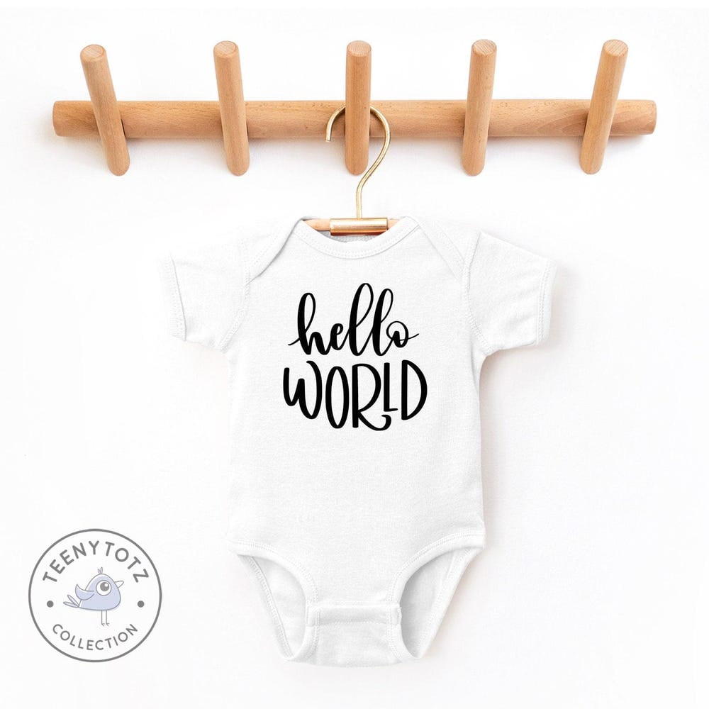 Baby Bodysuit BELLA CANVAS Hello World Bodysuit, Newborn Baby Romper ...