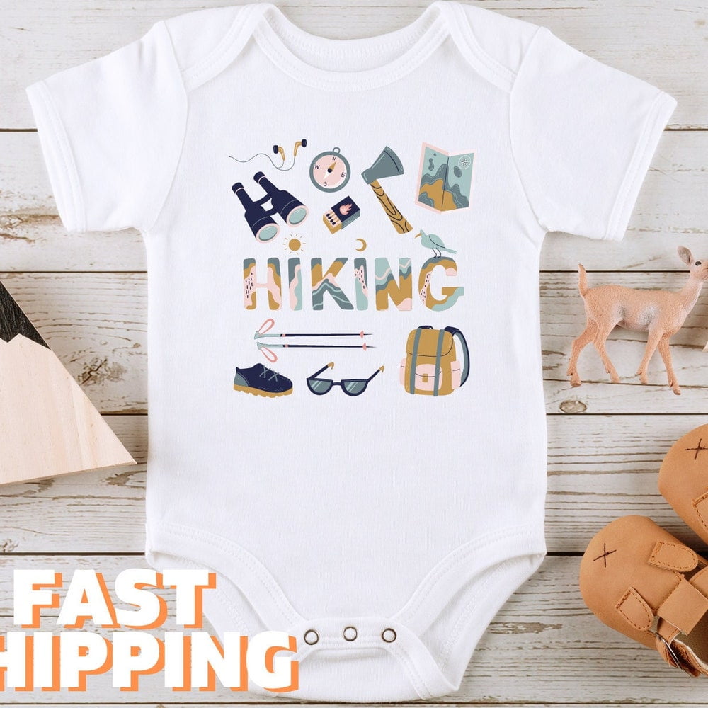 Baby Bodysuit BELLA CANVAS Hiking Baby Onesies Cute Hiking Baby Onesies ...