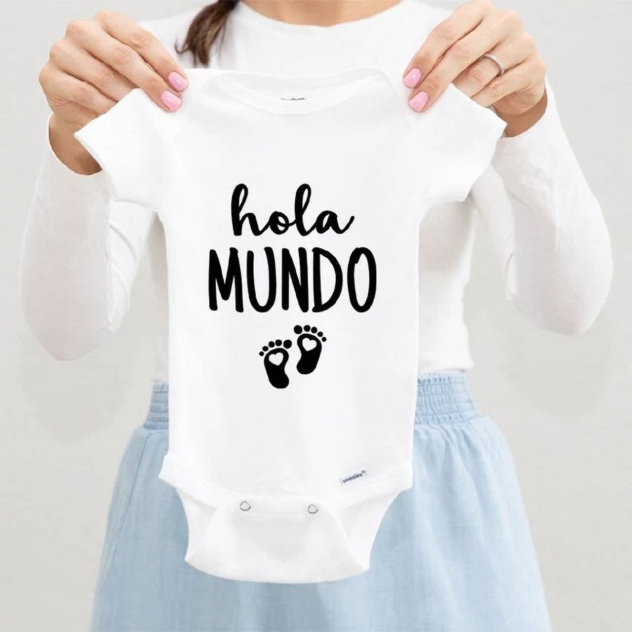 Baby Bodysuit BELLA CANVAS Hola Mundo (Mns Hello World) Spanish ...