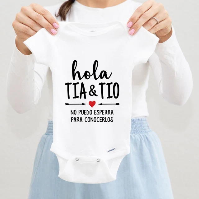 Baby Bodysuit BELLA CANVAS Hola Tia Tio Spanish Pregnancy Announcement ...