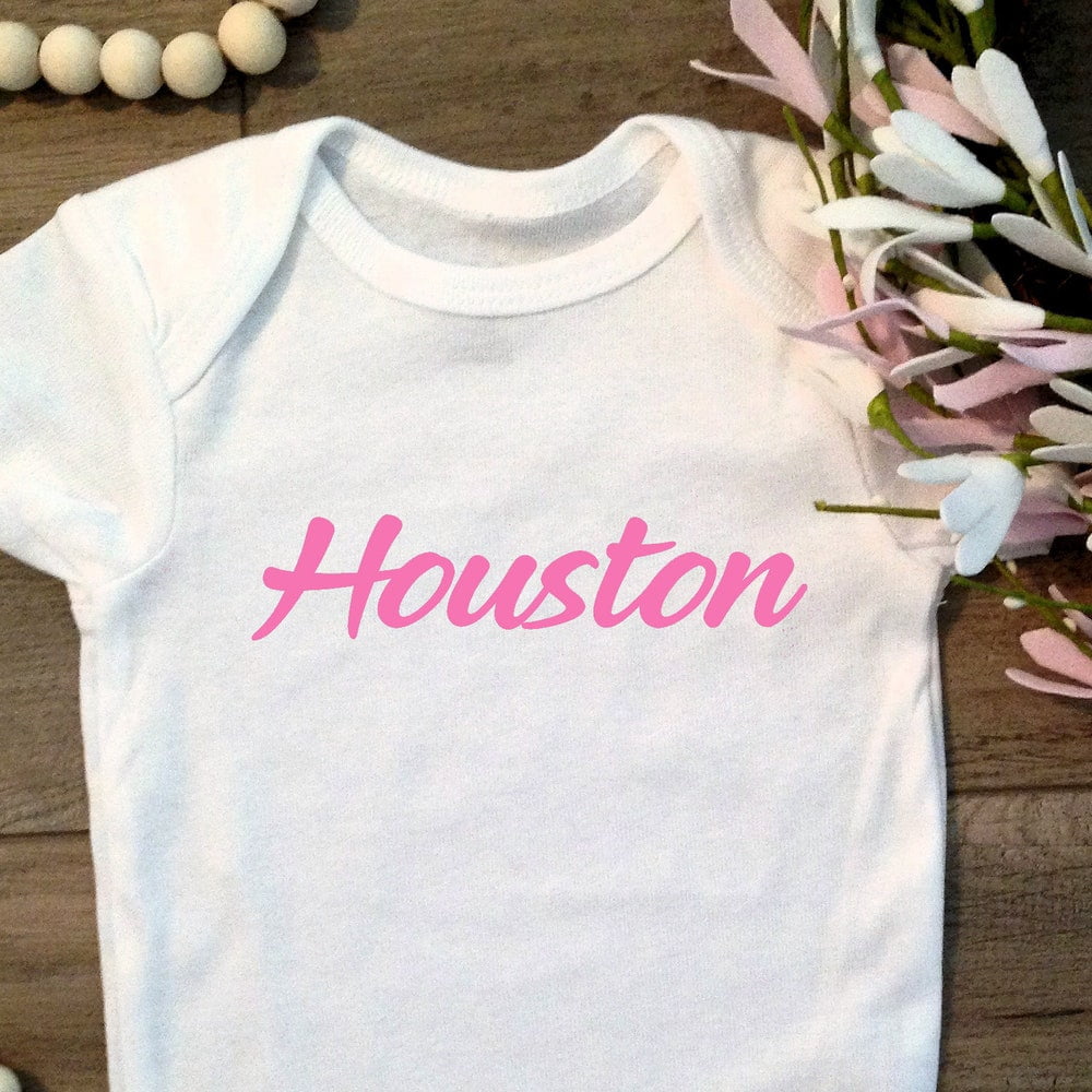 Baby Bodysuit BELLA CANVAS Houston Baby Onesie, Texas City, White ...
