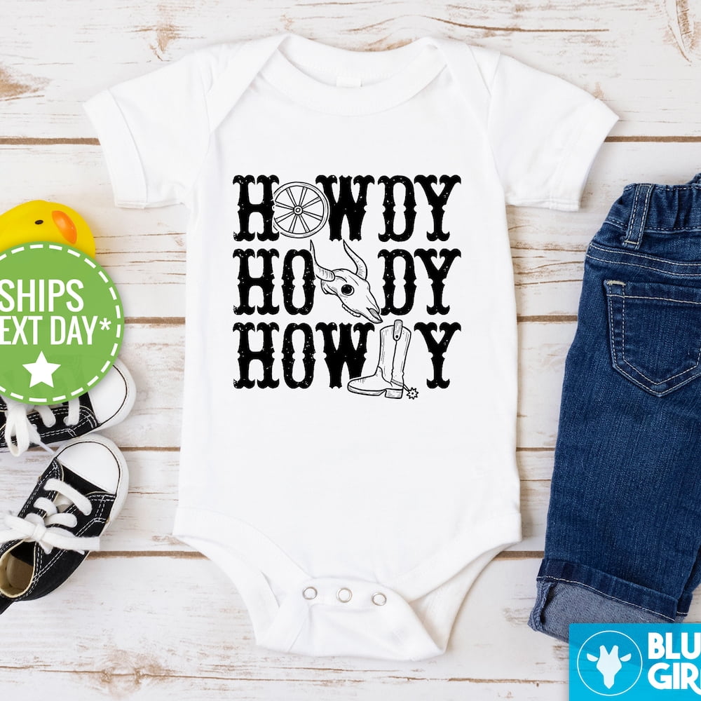 Baby Bodysuit BELLA CANVAS Howdy Howdy Howdy Onesie, Cute Country ...