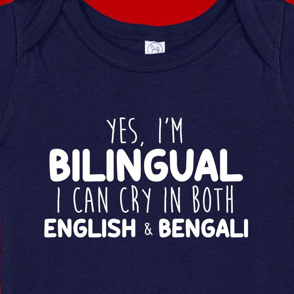 Baby Bodysuit BELLA CANVAS I Can Cry In English And Bengali Baby ...