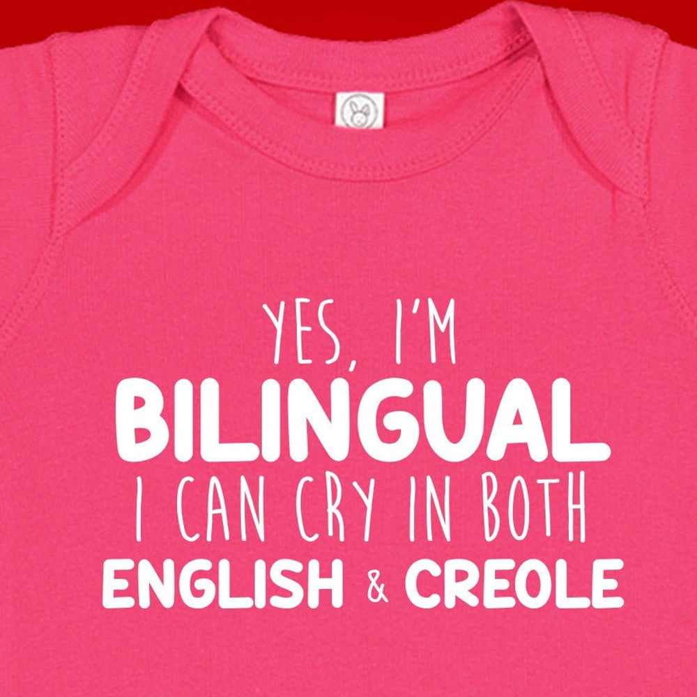 Baby Bodysuit BELLA CANVAS I Can Cry In English And Creole Baby ...