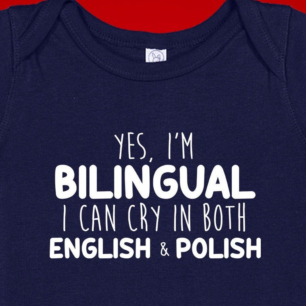 Baby Bodysuit BELLA CANVAS I Can Cry In English And Polish Baby ...