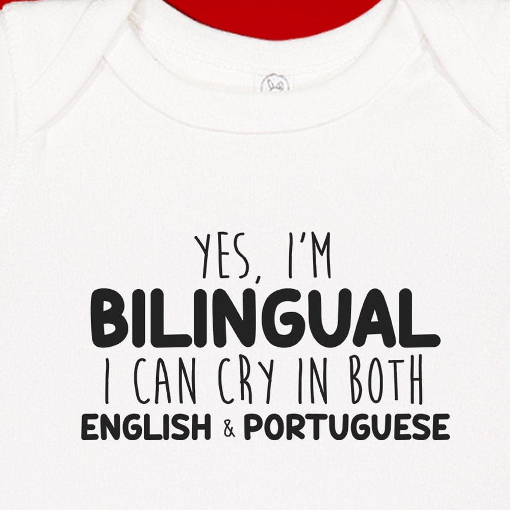 Baby Bodysuit BELLA CANVAS I Can Cry In English And Portuguese Baby ...