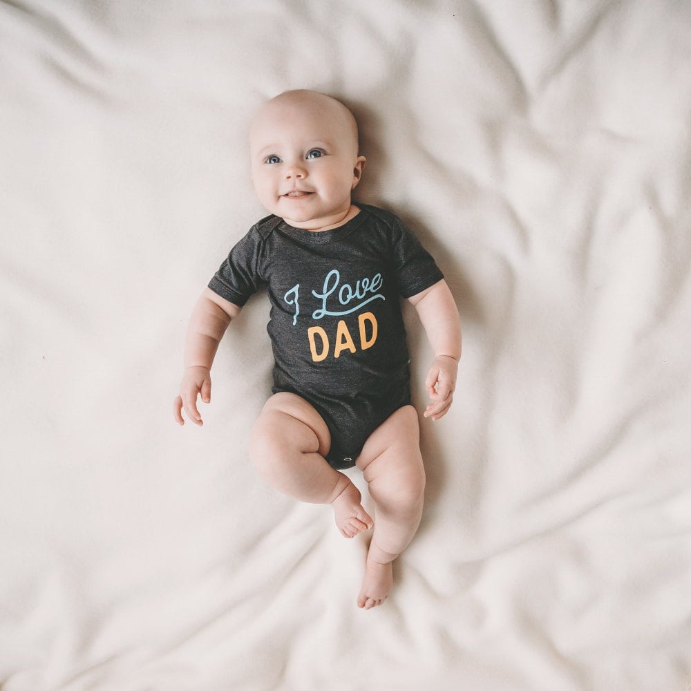 Baby Bodysuit BELLA CANVAS I Love Dad Baby Bodysuit, Father'S Day Gift, Baby Shower Gift, New ...