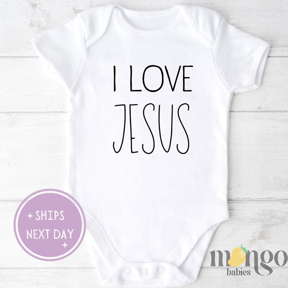Baby Bodysuit BELLA CANVAS I Love Jesus Baby Onesies Baby Gift Baby ...