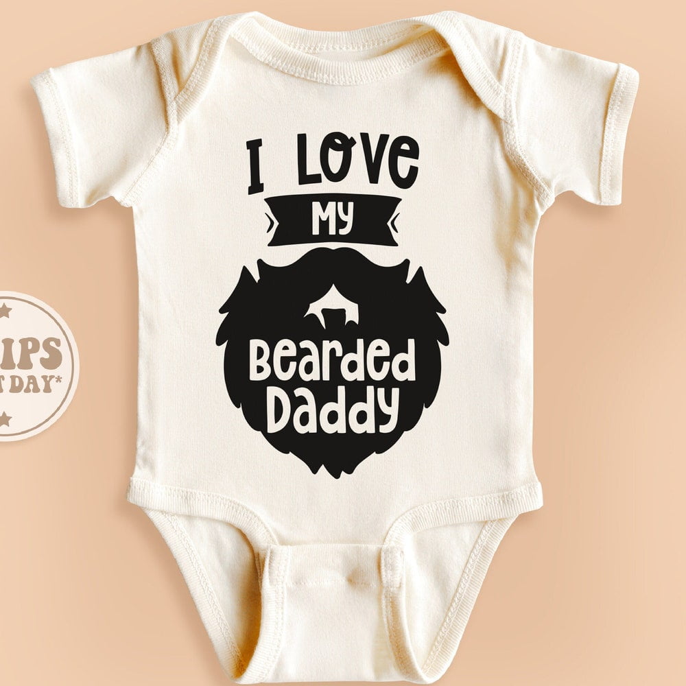 Baby Bodysuit BELLA CANVAS I Love My Bearded Daddy Onesie, Daddy Lover Onesie, Cute Natural Kid ...