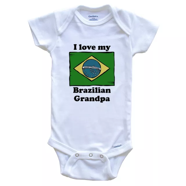 Baby Bodysuit BELLA CANVAS I Love My Brazilian Grandpa Brazil Flag Grandchild One Piece Baby ...