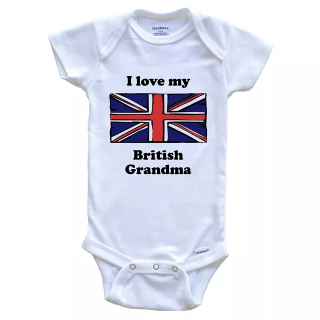 Baby Bodysuit BELLA CANVAS I Love My British Grandma United Kingdom ...