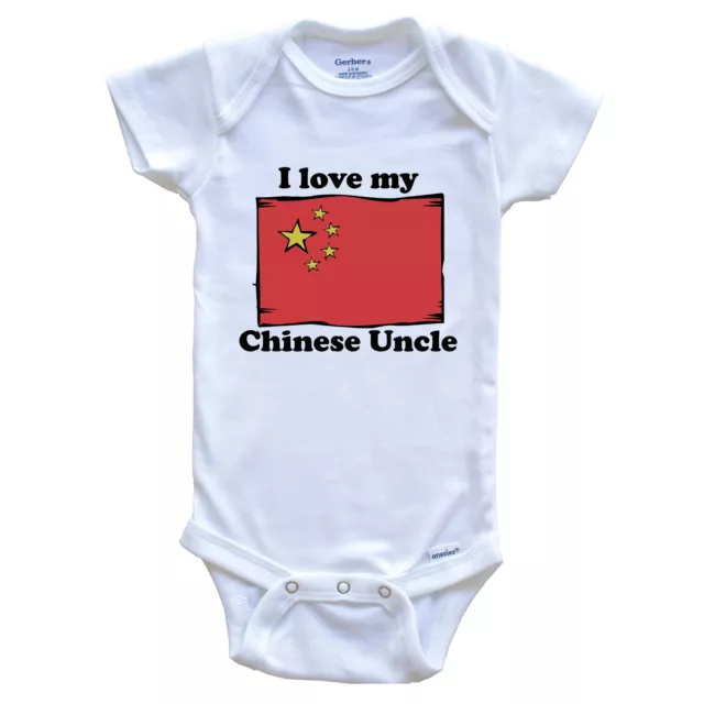 Baby Bodysuit BELLA CANVAS I Love My Chinese Uncle China Flag Niece ...