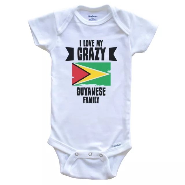 Baby Bodysuit BELLA CANVAS I Love My Crazy Guyanese Family Funny Guyana ...