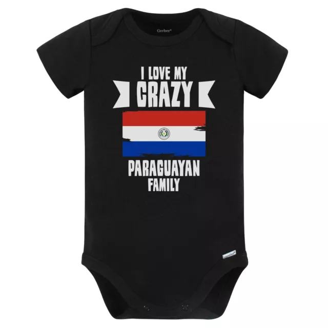 Baby Bodysuit BELLA CANVAS I Love My Crazy Paraguayan Family Funny ...