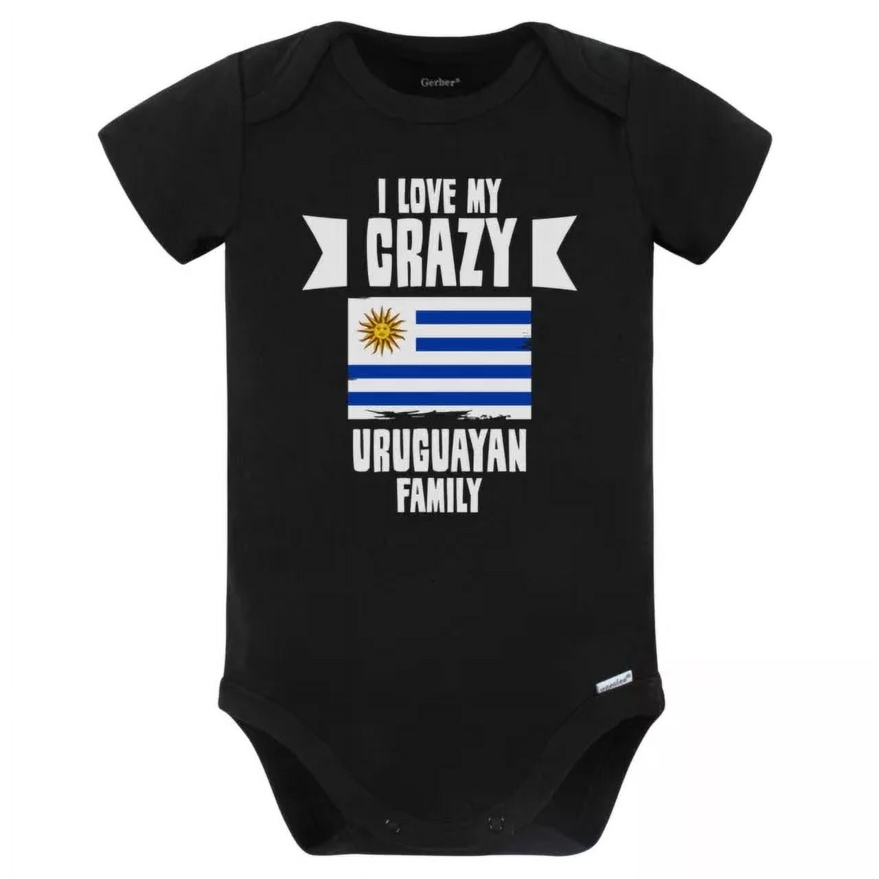 Baby Bodysuit BELLA CANVAS I Love My Crazy Uruguayan Family Funny ...