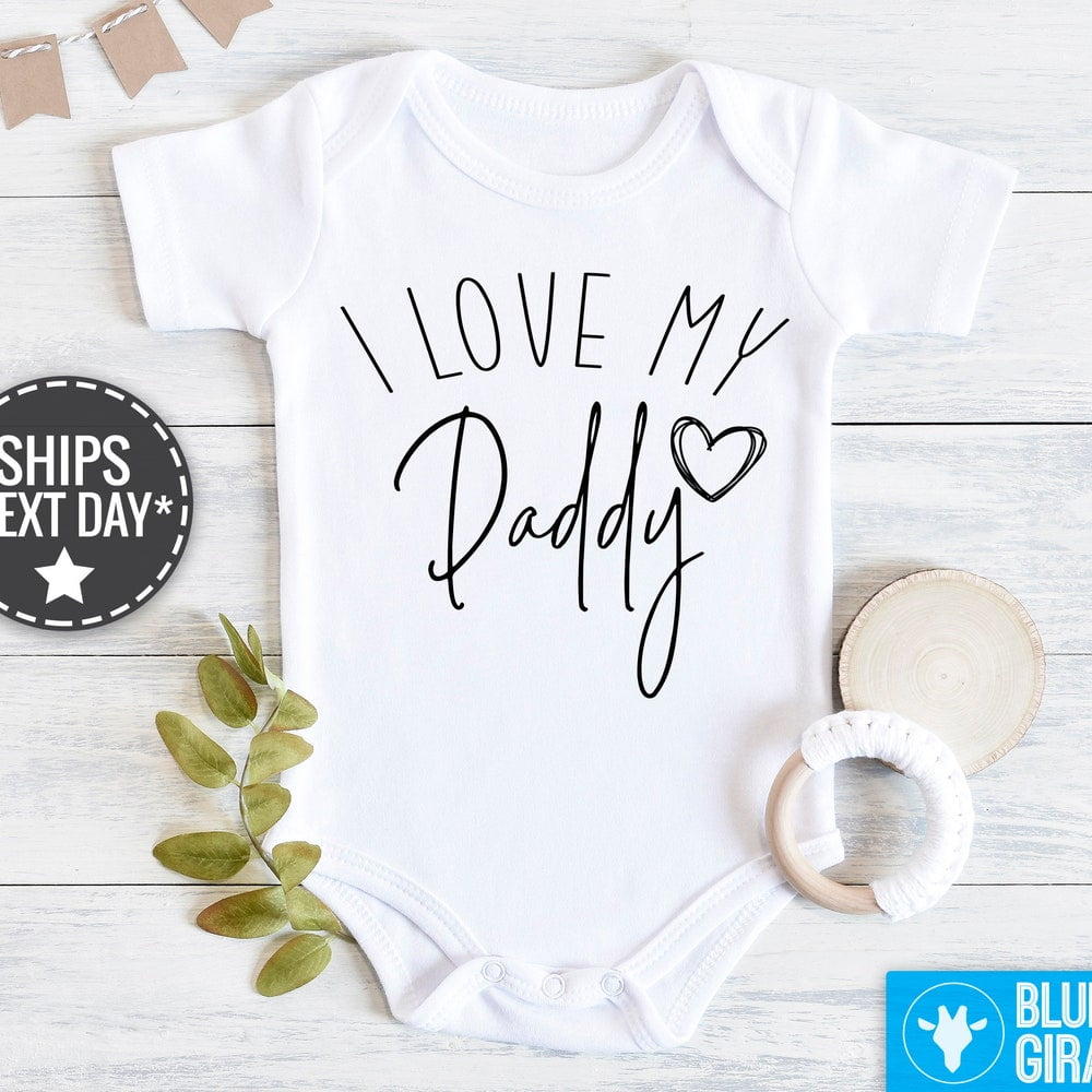 Baby Bodysuit BELLA CANVAS I Love My Daddy Baby Onesie, Cute I Love My Daddy Bodysuit, Family ...