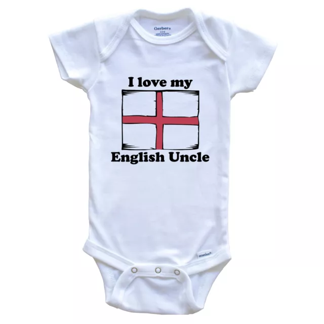 Baby Bodysuit BELLA CANVAS I Love My English Uncle England Flag Niece ...