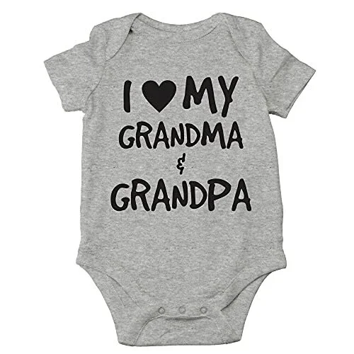 Baby Bodysuit BELLA CANVAS I Love My Grandma & Grandpa - Soon To Be Grandparents - Newborn ...