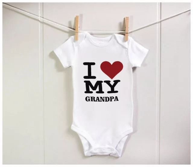 Baby Bodysuit BELLA CANVAS I Love My Grandpa Bodysuit Baby Romper Dad Pop Uncle Fathers Day ...