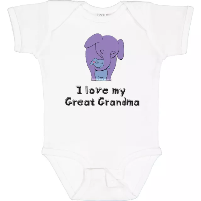 Baby Bodysuit BELLA CANVAS I Love My Great Grandma Elephant Baby Bodysuit Grandson Purple Blue ...