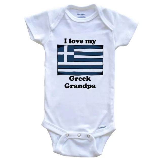 Baby Bodysuit BELLA CANVAS I Love My Greek Grandpa Greece Flag ...