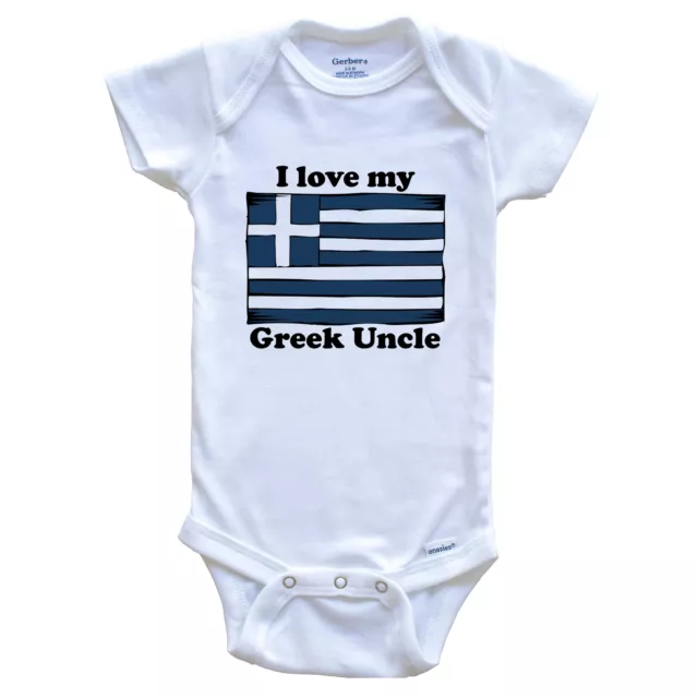 Baby Bodysuit BELLA CANVAS I Love My Greek Uncle Greece Flag Niece ...