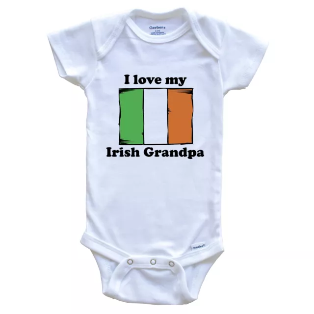 Baby Bodysuit BELLA CANVAS I Love My Irish Grandpa Ireland Flag Grandchild One Piece Baby ...