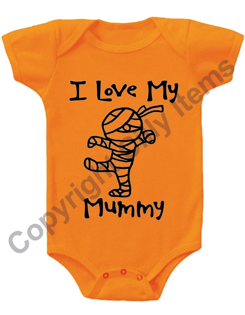 Baby Bodysuit BELLA CANVAS I Love My Mummy Orange One Piece Funny Baby ...