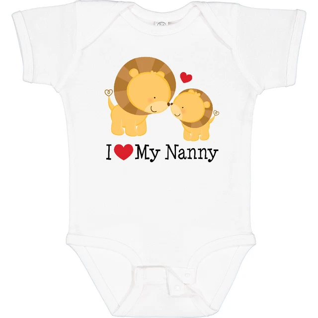Baby Bodysuit BELLA CANVAS I Love My Nanny Baby Bodysuit Grandma Heart From One-Piece Infant Hws ...