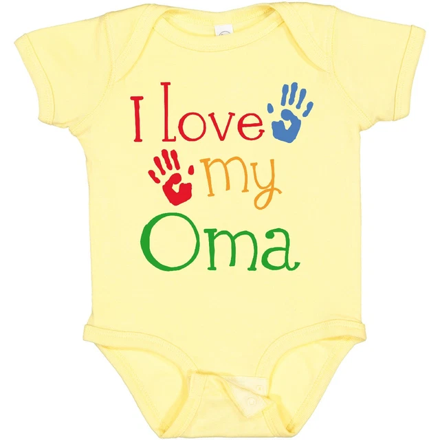 Baby Bodysuit BELLA CANVAS I Love My Oma Grandchild Baby Bodysuit Grandma Grandmother Mothers ...