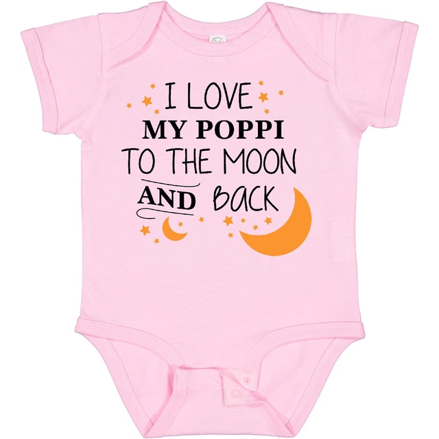 Baby Bodysuit BELLA CANVAS I Love My Poppi To The Moon And Back Baby Bodysuit Family You Grandpa ...