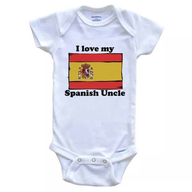 Baby Bodysuit BELLA CANVAS I Love My Spanish Uncle Spain Flag Niece ...