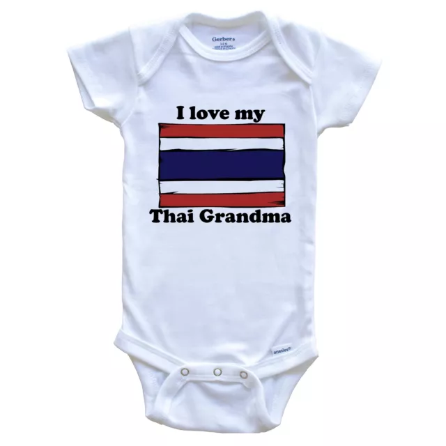 Baby Bodysuit BELLA CANVAS I Love My Thai Grandma Thailand Flag Grandchild One Piece Baby ...