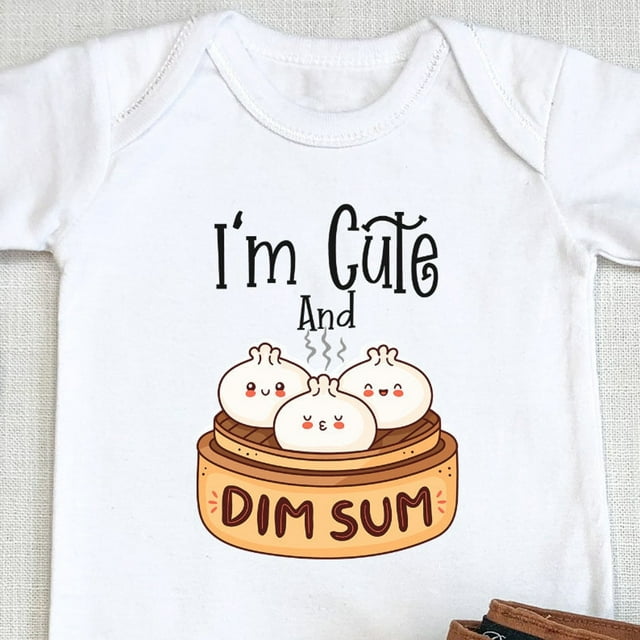Baby Bodysuit BELLA CANVAS I'M Cute And Dim Sum, Cute Baby S, Foodie ...