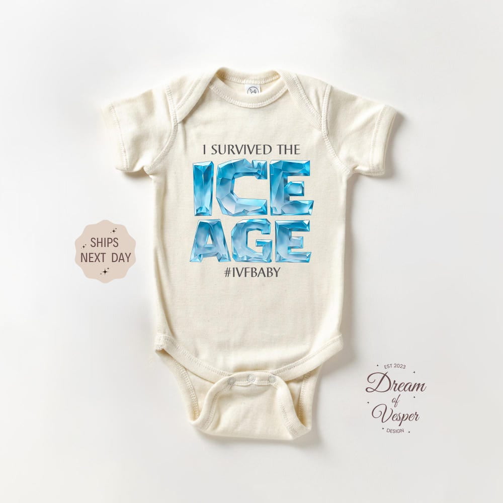 Baby Bodysuit BELLA CANVAS I Survived The Ice Age Onesie, Funny Ivf ...