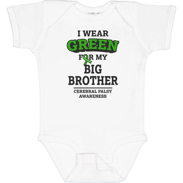 Baby Bodysuit BELLA CANVAS I Wear Green For My Big Brother For Cerebral Palsy Baby Bodysuit ...