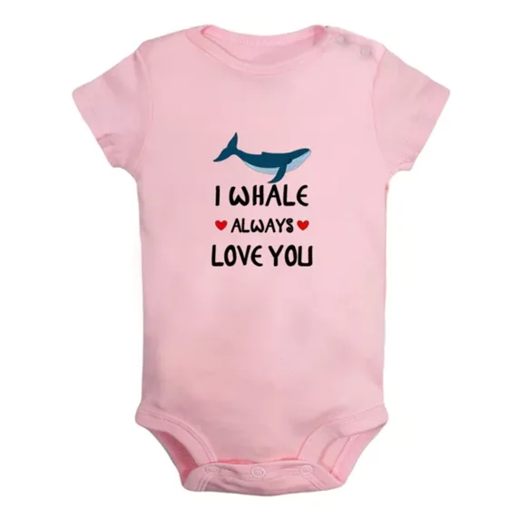 Baby Bodysuit BELLA CANVAS I Whale Always Love You Funny Romper Newborn ...