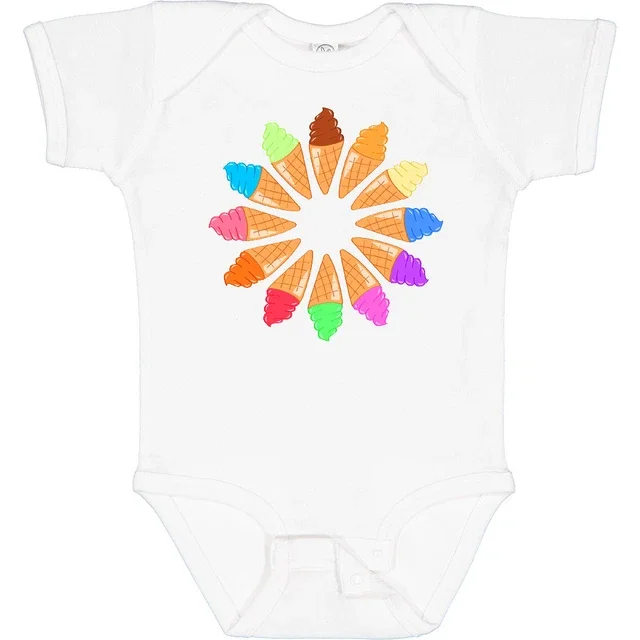 Baby Bodysuit BELLA CANVAS Ice Cream Cone Starburst Baby Bodysuit Food ...