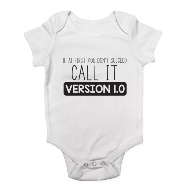 Baby Bodysuit BELLA CANVAS If At First You Don'T Succeed Call It Version 1.0 Boy Girl Baby Vest ...