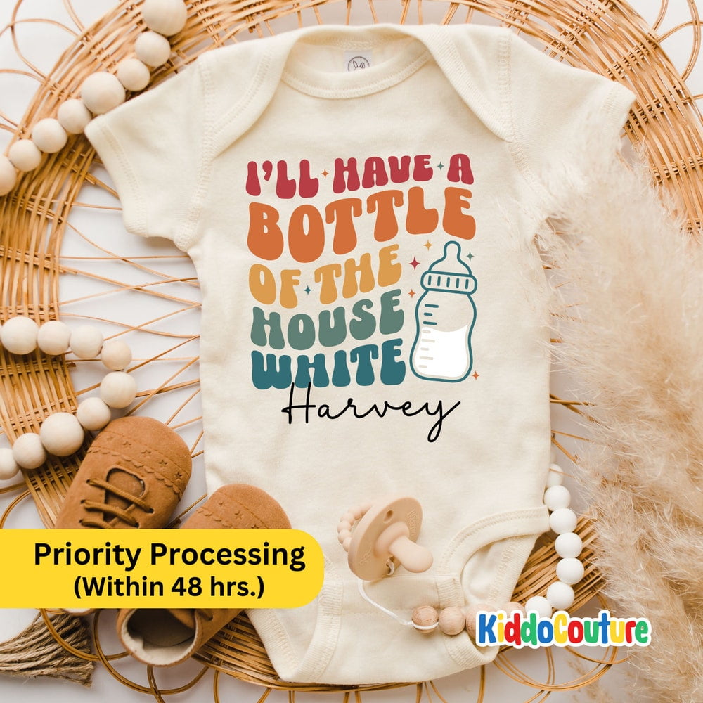 Baby Bodysuit BELLA CANVAS Ill Have A Bottle Of The House White Onesie, Baby Shower Newborn ...