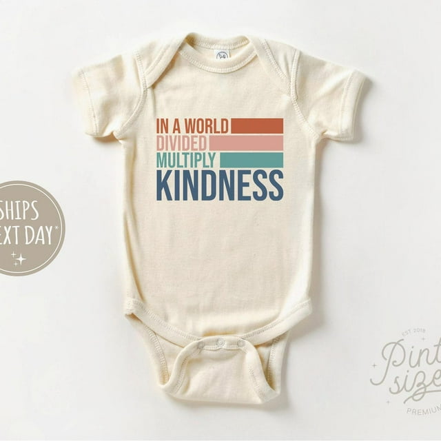 Baby Bodysuit BELLA CANVAS In A World Divided, Multiply Kindness Onesie ...