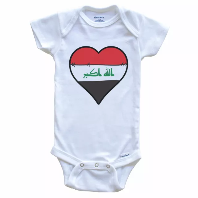 Baby Bodysuit BELLA CANVAS Iraq Heart Iraqi Flag Baby Bodysuit ...