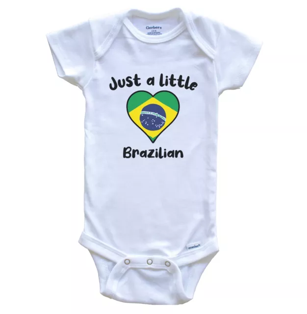 Baby Bodysuit BELLA CANVAS Just A Little Brazilian Cute Brazil Flag ...