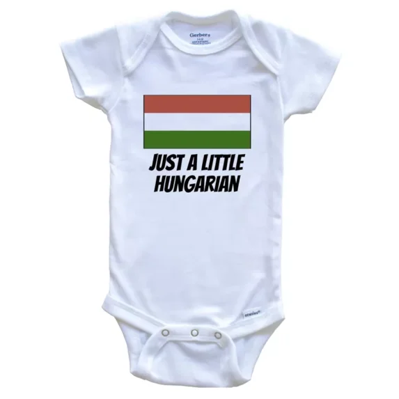 Baby Bodysuit BELLA CANVAS Just A Little Hungarian Cute Hungary Flag ...