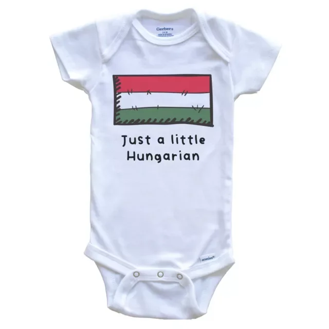 Baby Bodysuit BELLA CANVAS Just A Little Hungarian Funny Cute Hungary Flag One Piece Baby ...
