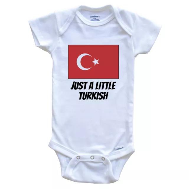 Baby Bodysuit BELLA CANVAS Just A Little Turkish Cute Turkey Flag One ...